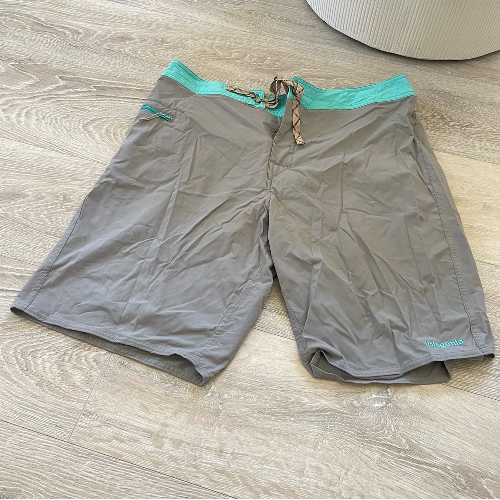 Patagonia Button/Tie Waist Unlined Board Shorts. Gray… - Gem